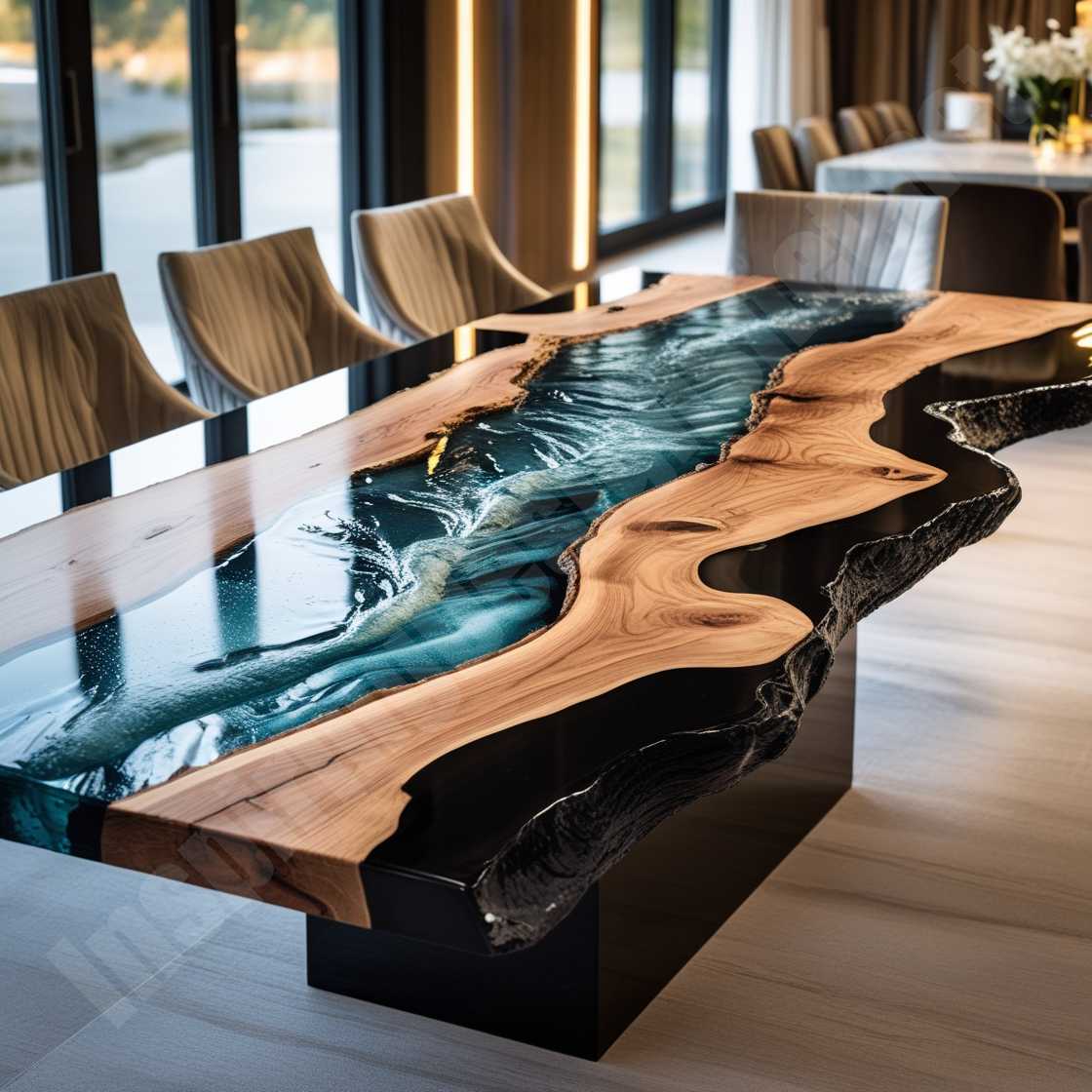 Flowing River Dining Tables: Where Nature Meets Modern Elegance