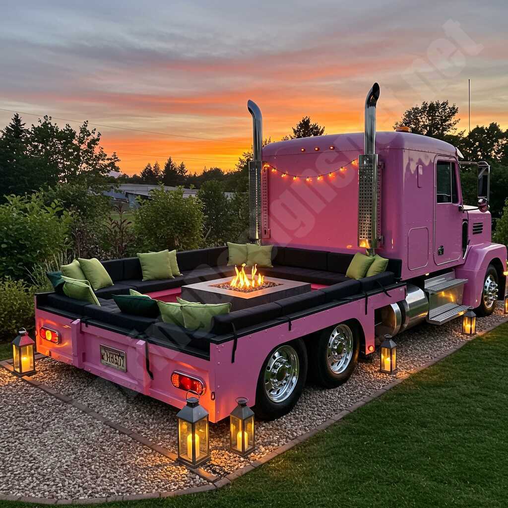 Incredible Semi Truck Conversation Sofa For The Patio