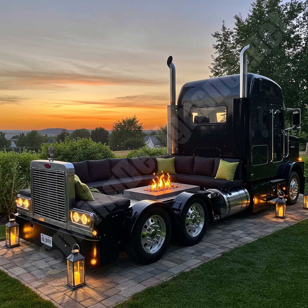 Incredible Semi Truck Conversation Sofa For The Patio