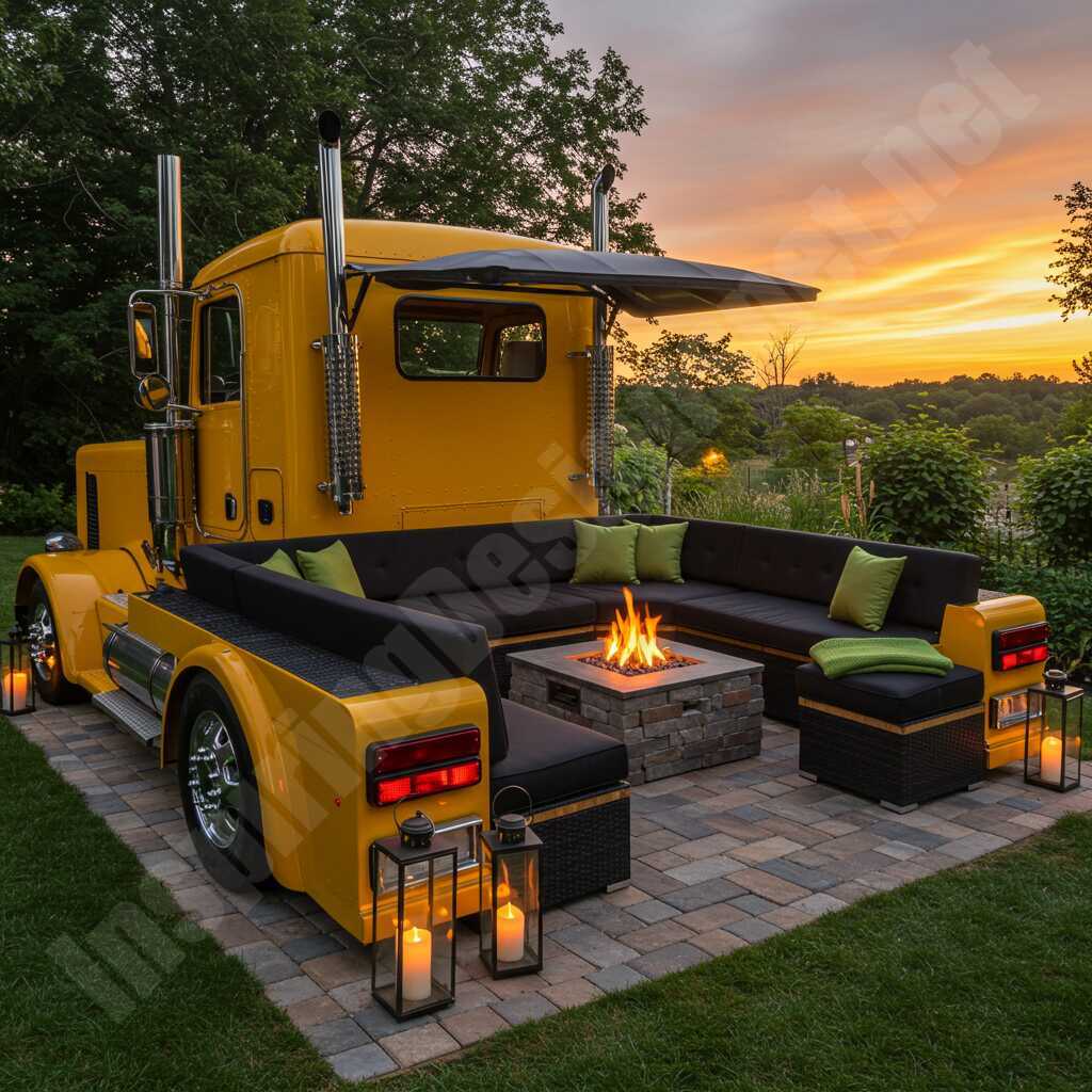 Incredible Semi Truck Conversation Sofa For The Patio