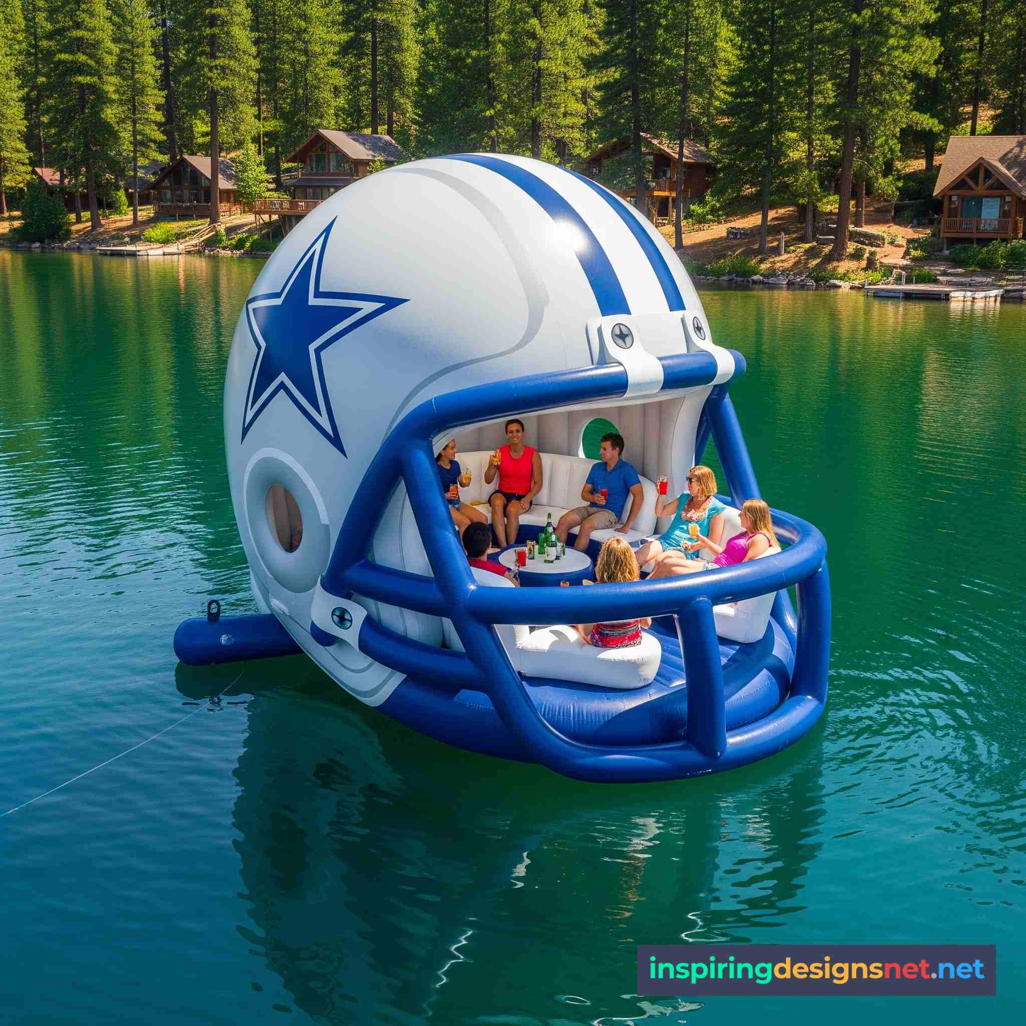 Inflatable Football Helmet Lake Floats Are the Coolest Way to Party
